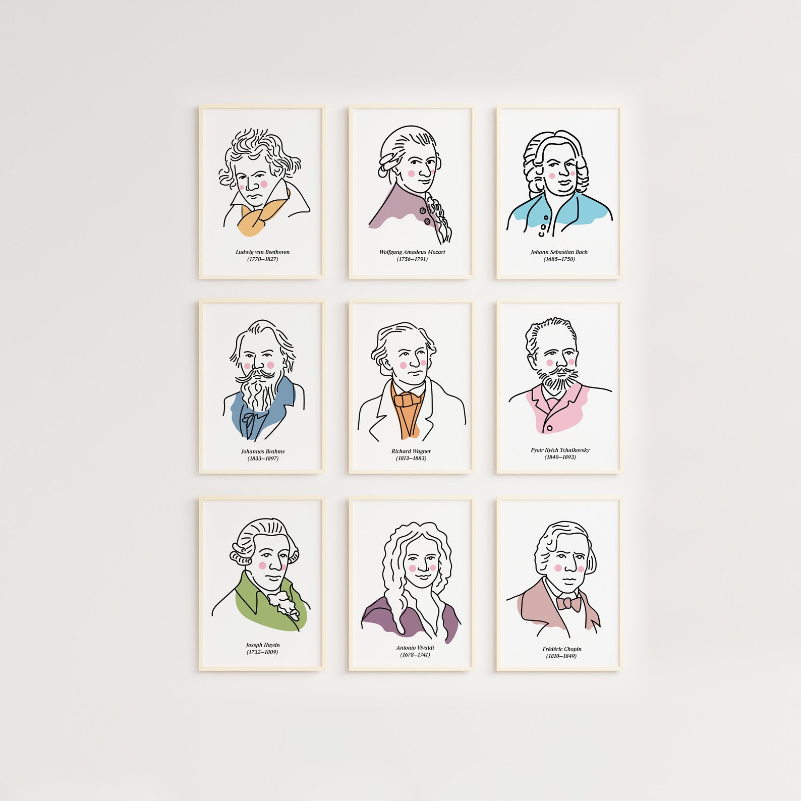 Set of Classical Composers Poster Classical Music Music | Etsy