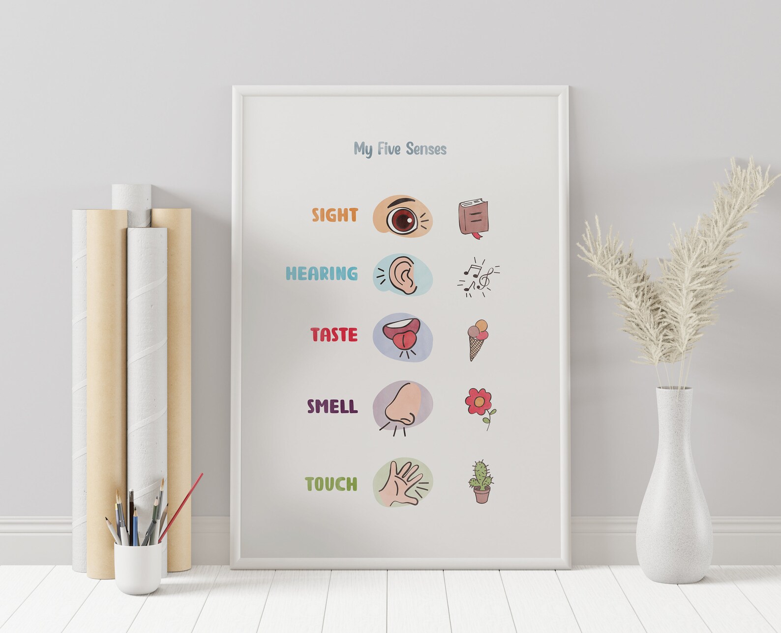 Five Senses Poster Educational Posters Preschool Posters - Etsy