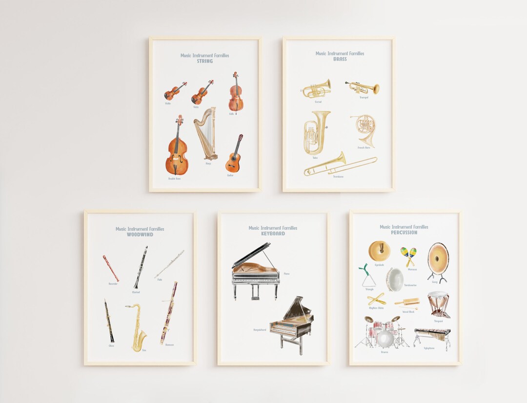 Music Instruments Families Poster, Educational Poster, Piano Room ...