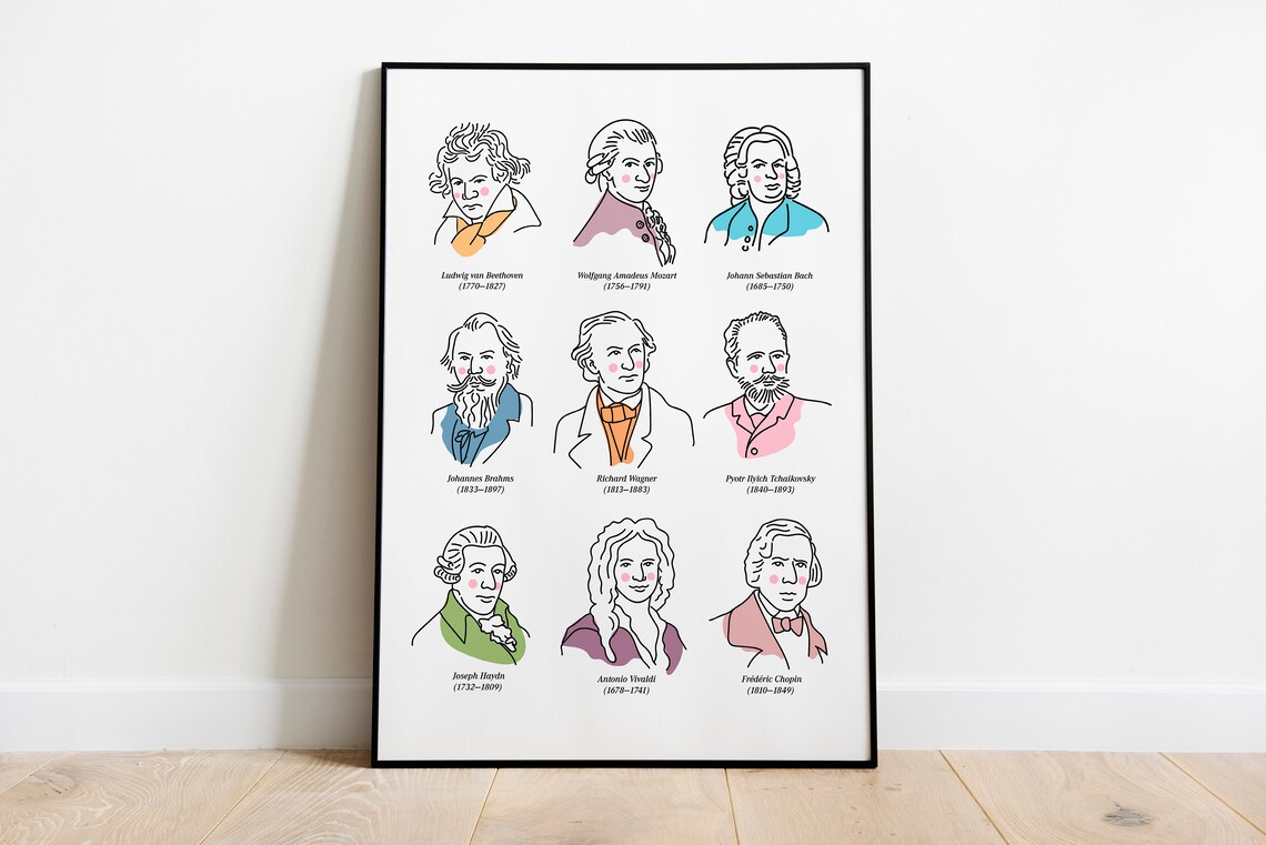 Classical Composers Poster Classical Music Music Poster - Etsy