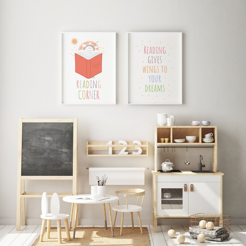 Reading Corner Educational Posters Homeschool Wall Decor - Etsy