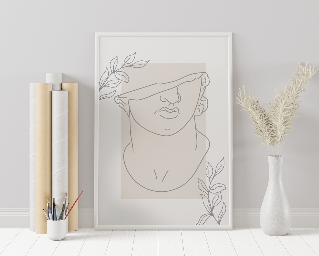 Ancient Head, David Line Art Poster - Etsy