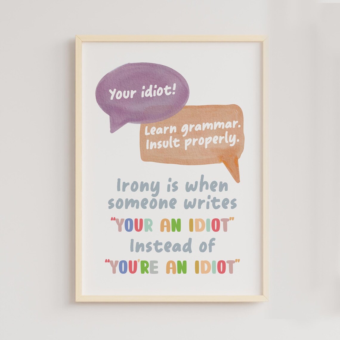 Funny Grammar Punctuation Posters: English Classroom Decor (digital ...