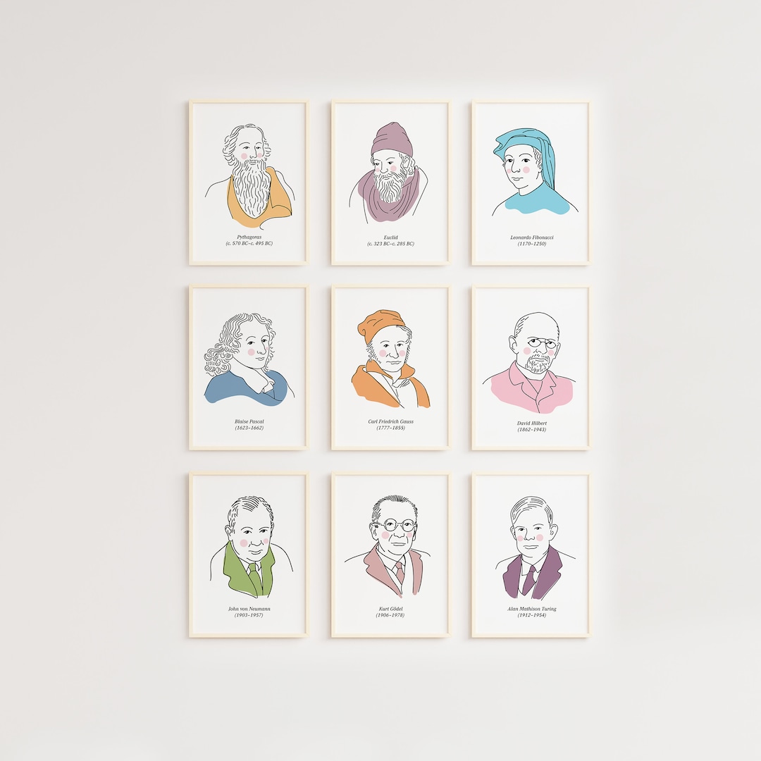 Famous Mathematicians Poster Set, Math Classroom Art, Montessori ...