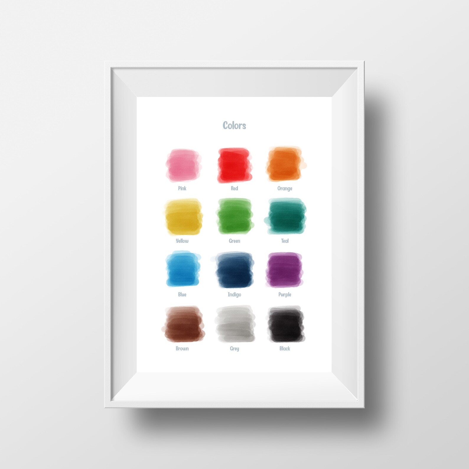 Vibrant Colors Educational Poster Montessori Color Chart, Interactive ...