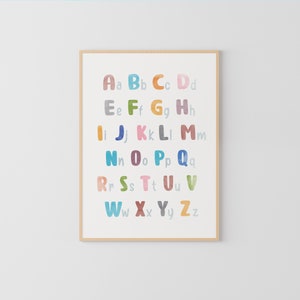 Alphabet Poster ABC Print Printable Educational Wall Art - Etsy