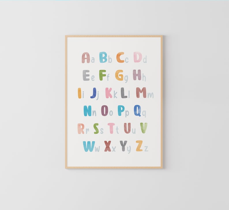 Alphabet Poster ABC Print Printable Educational Wall Art - Etsy