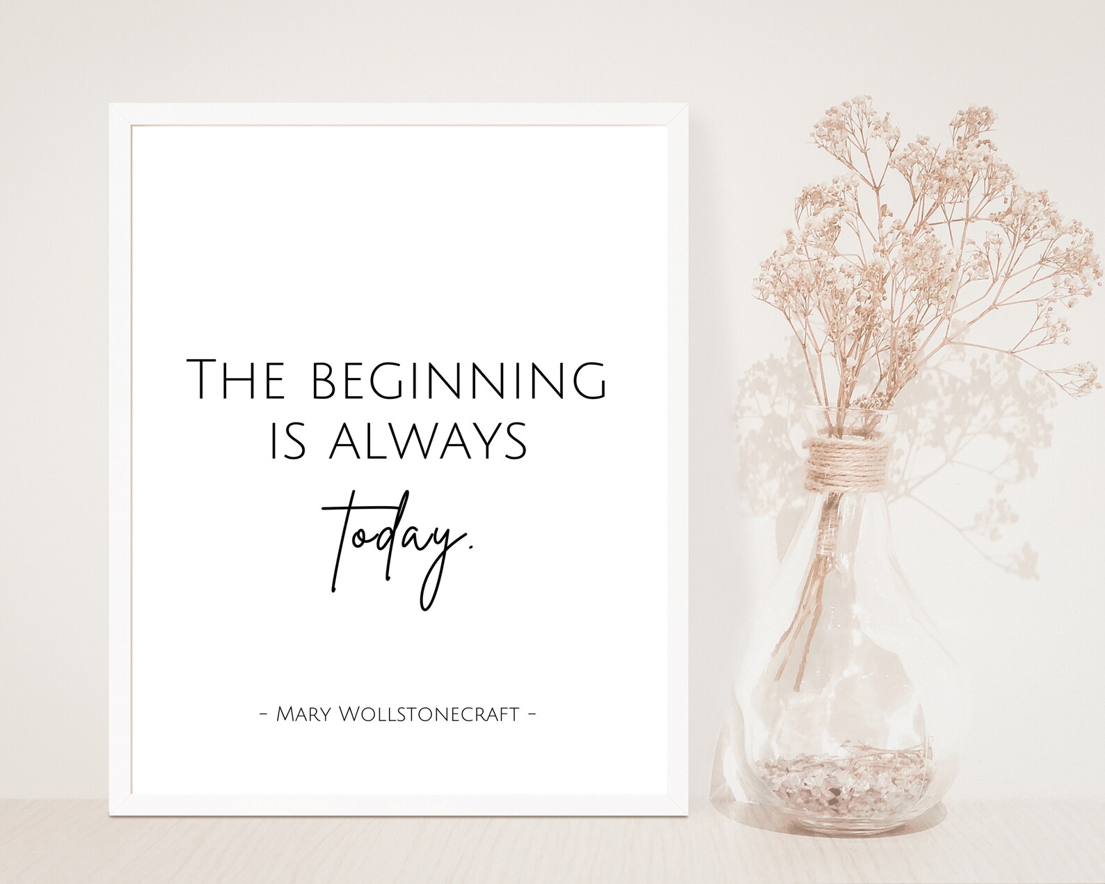 The Beginning is Always Today, Mary Wollstonecraft, Typography Print ...