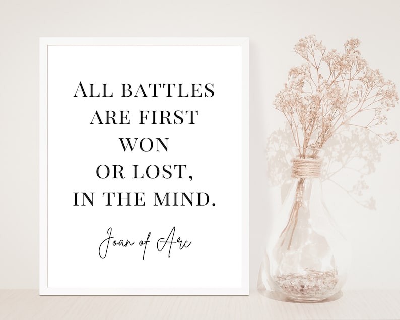 Joan of Arc All Battles Are First Won or Lost in the Mind - Etsy
