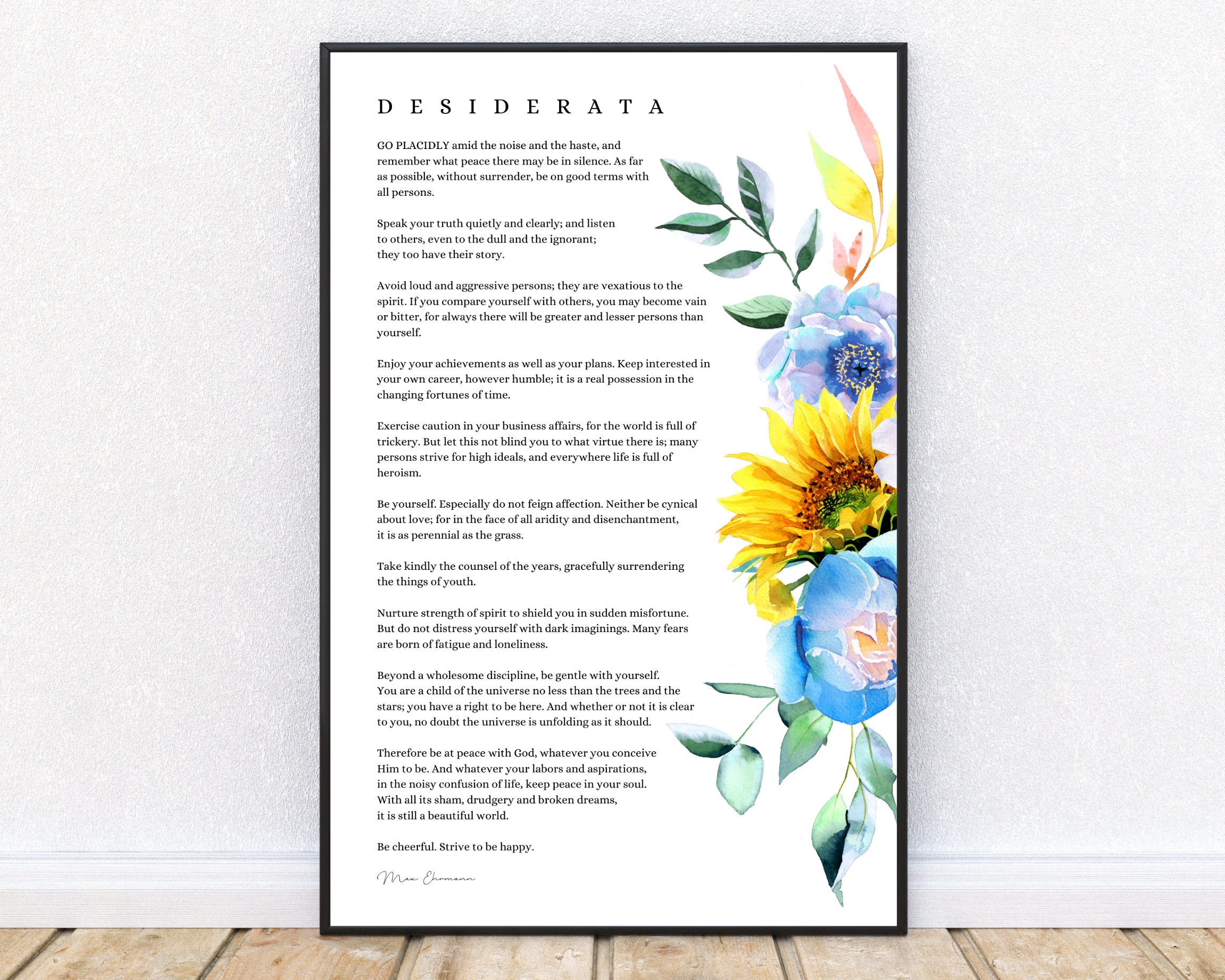 Desiderata Max Ehrmann Print Go Placidly Amid the Noise and - Etsy
