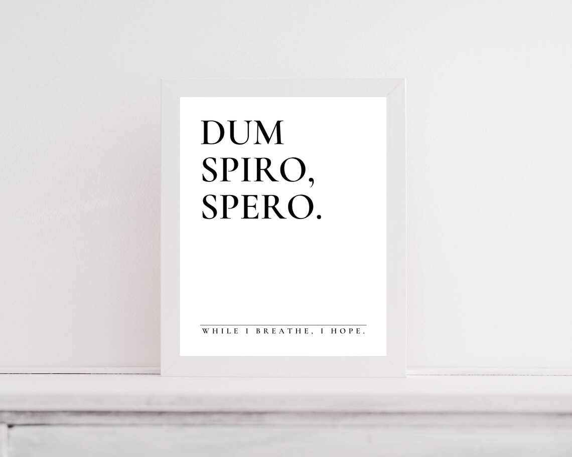 Dum Spiro Spero While I Breathe I Hope Hope Quote - Etsy