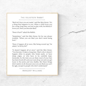 The Velveteen Rabbit, Margery Williams, Real Isn't How You Are Made ...