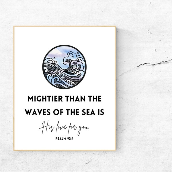 Mightier Than the Waves of the Sea is His Love for You Print - Etsy