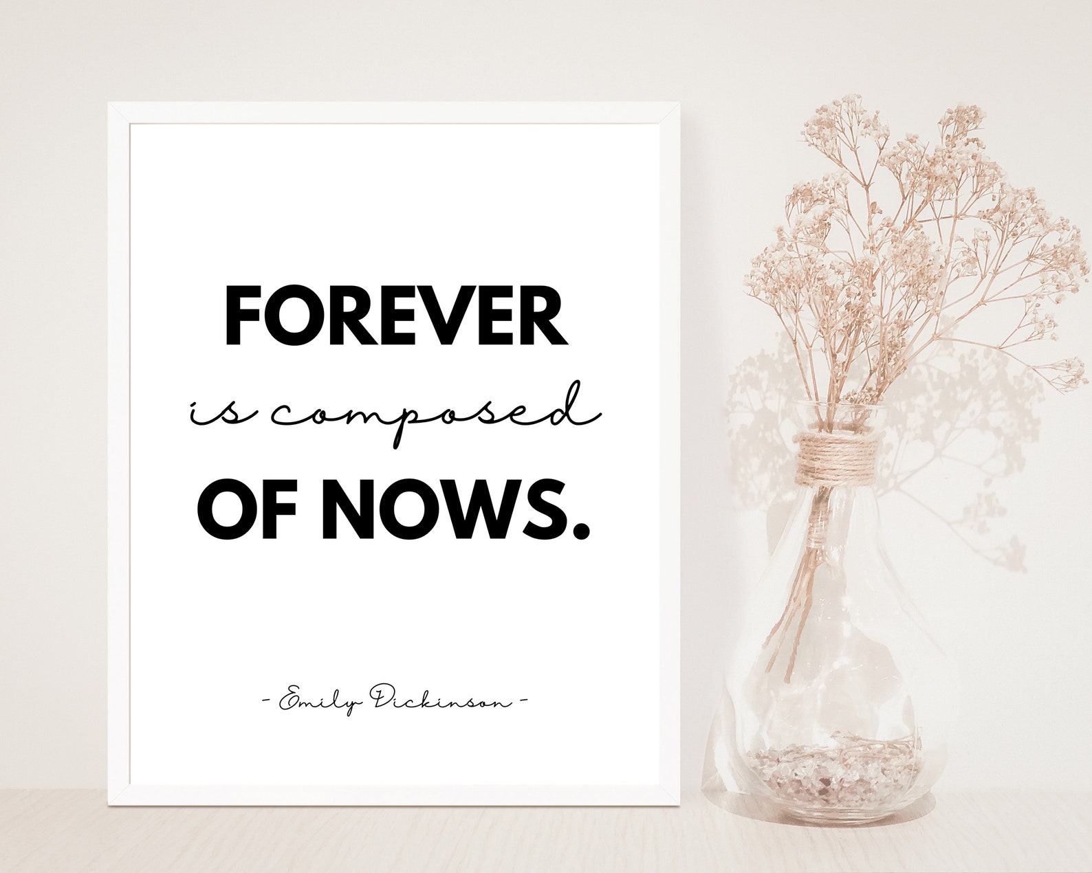 Emily Dickinson, Forever is Composed of Nows, Typography Print ...