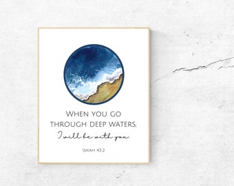 Bible Quote Decals / When You Go Through Deep Waters I Will Be - Etsy
