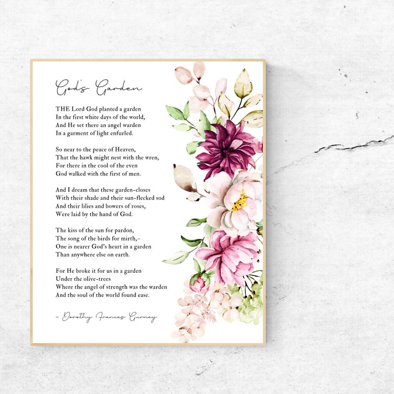 Gods Garden Poem - Etsy