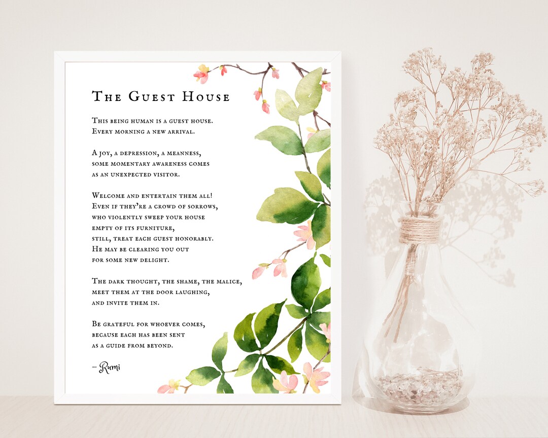 This Being Human is a Guest House - Rumi Poetry - the Guest House Print ...
