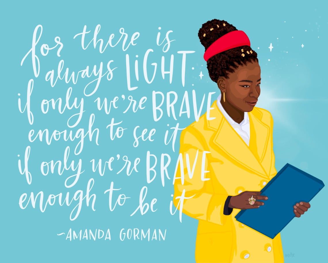 Amanda Gorman 'the Hill We Climb' Inaugural Poem Print | Etsy