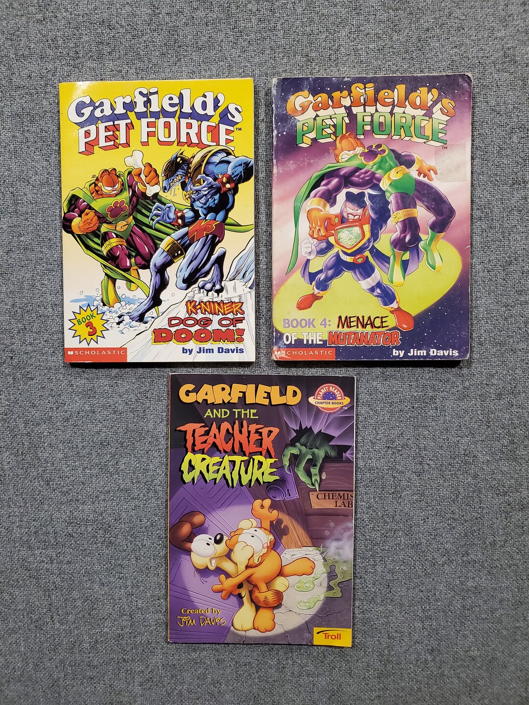 Three Garfield Chapter Books Lot, Teacher Creature, Pet Force 3, Pet ...