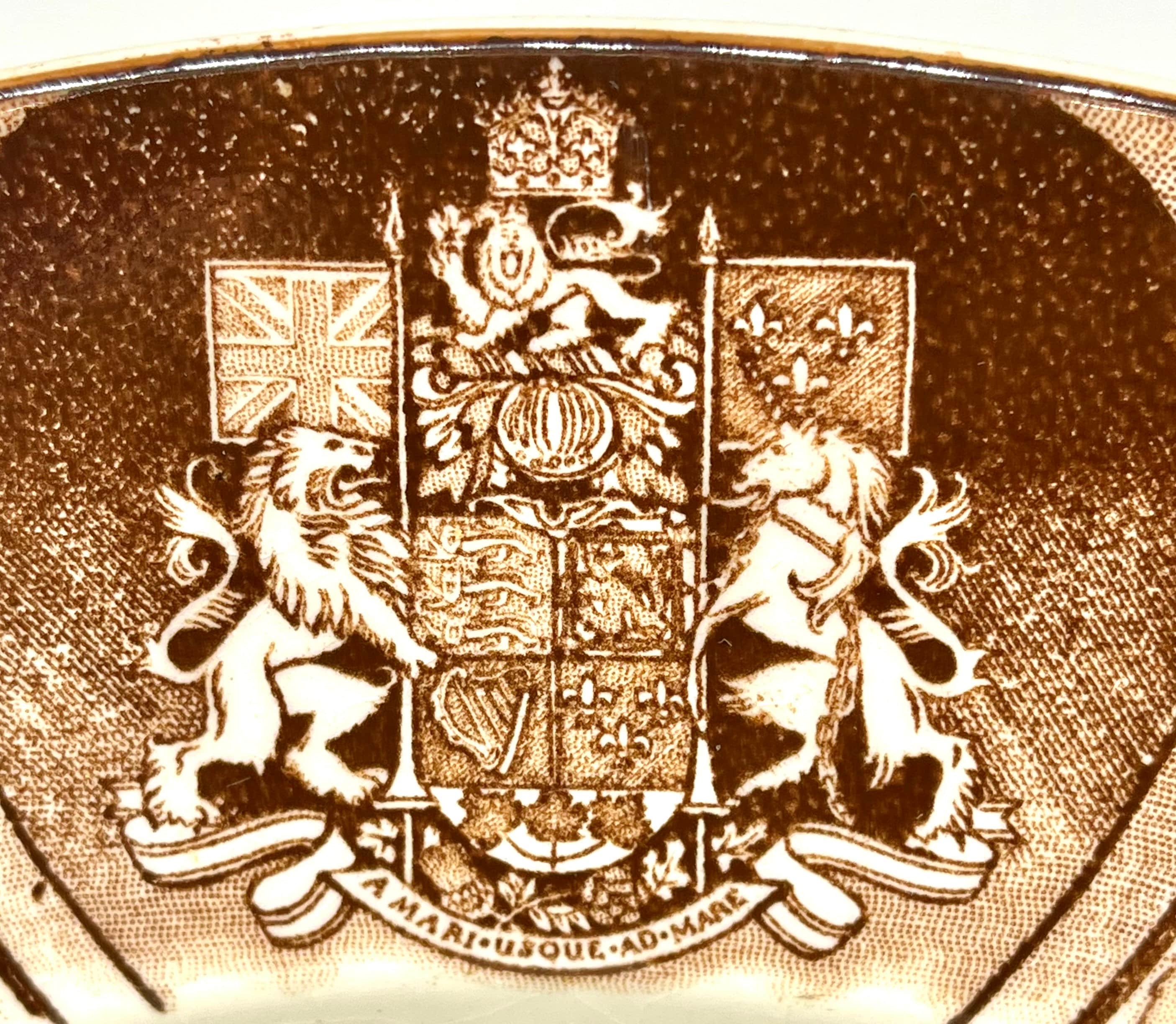 Queen Elizabeth II Canada Plate Clarice Cliff Royal Staffordshire Sepia ...