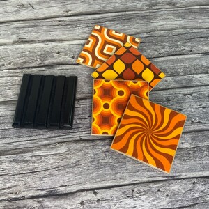 Groovy 70s Deaign Coasters: Mid-century Modern Art, Handmade Wooden ...