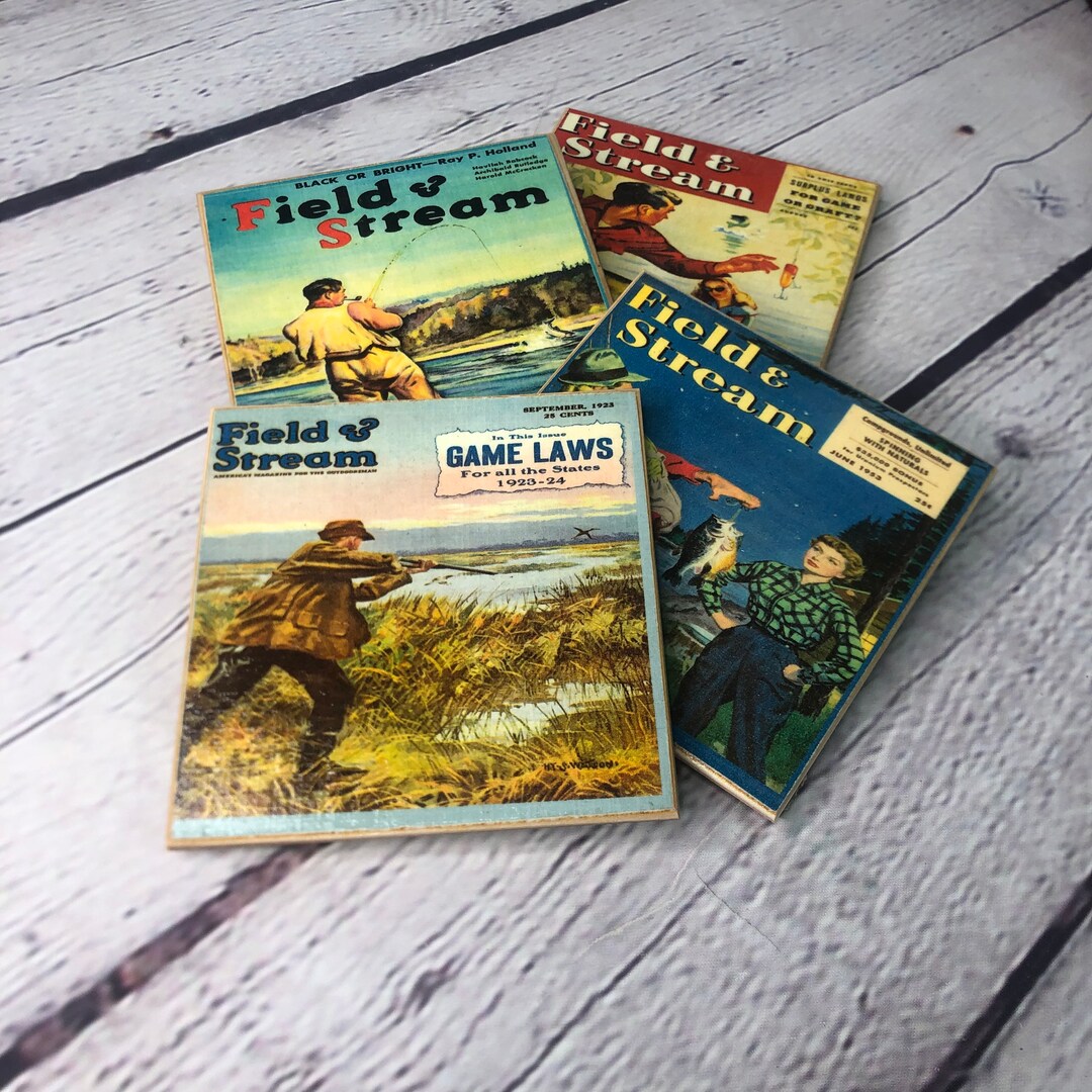 Field and Stream Magazine Coasters - Handmade Decorative Coaster Set of ...