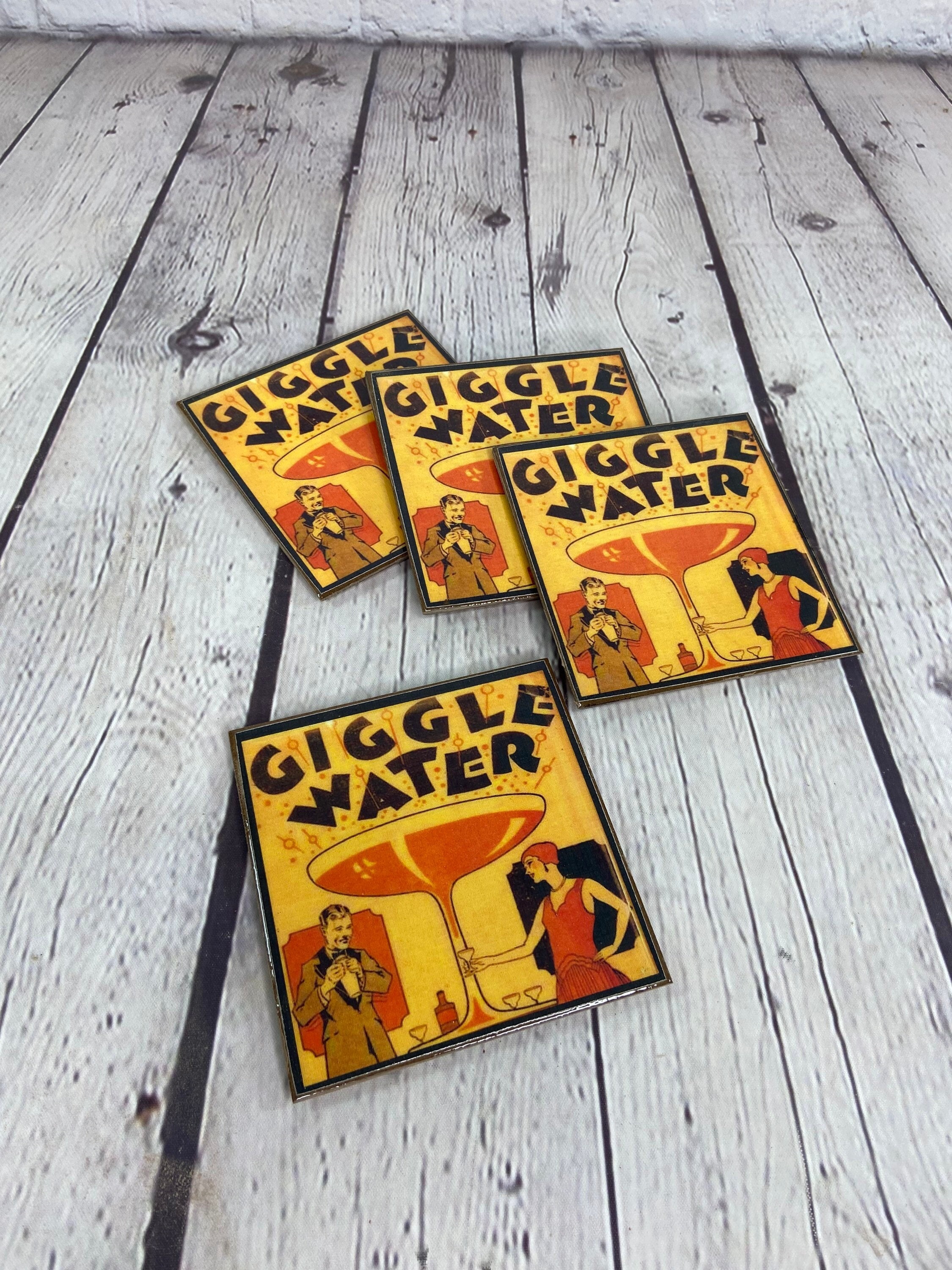 Giggle Water 1920s Speakeasy Coasters Handmade Decorative - Etsy