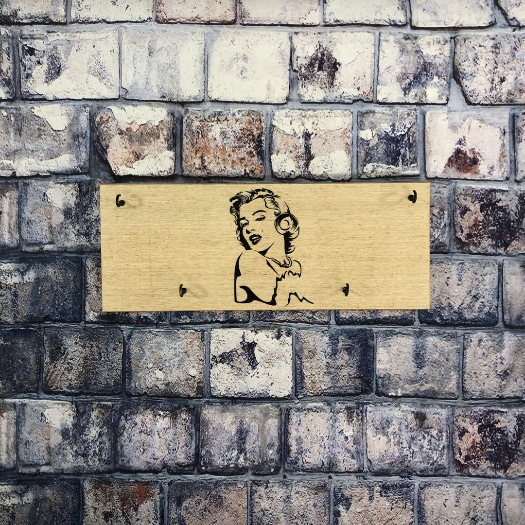 Marilyn Monroe Key Holder Handmade Wooded Key Holder 4 Key Hooks Retro ...