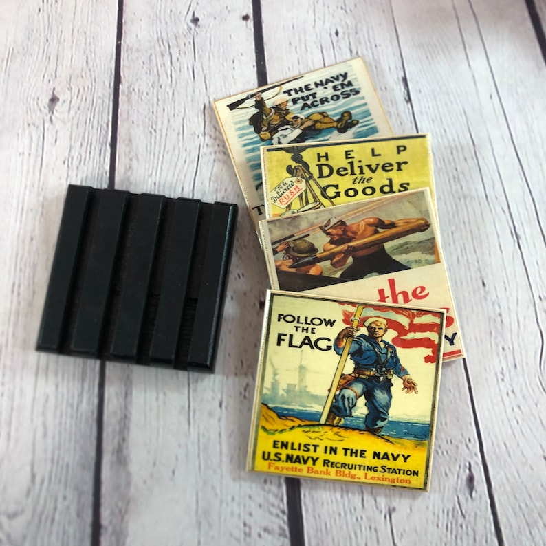 Retro WWII Era Navy Recruiter Poster Coasters: Handmade Wooden Coaster ...
