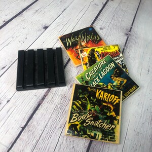 Retro Sci Fi Horror Movie Coasters - Handmade Decorative Coaster Set of ...