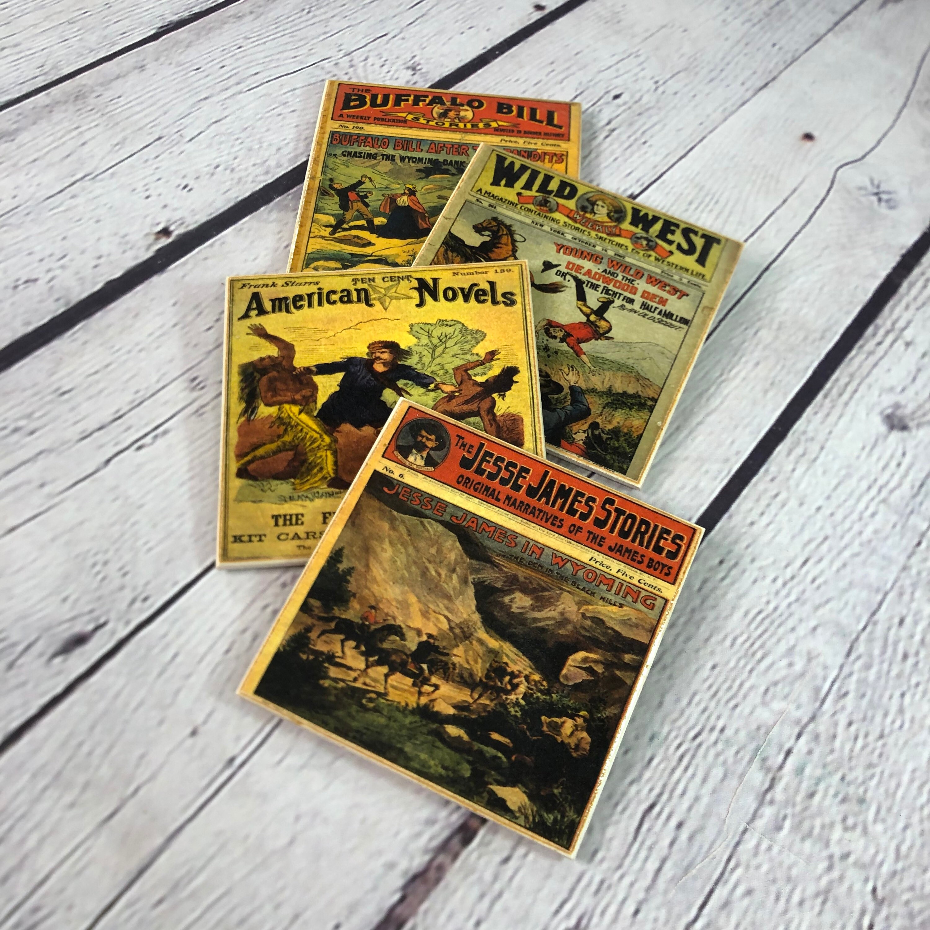 Wild West Pulp Magazine Coasters Handmade Decorative Coaster - Etsy