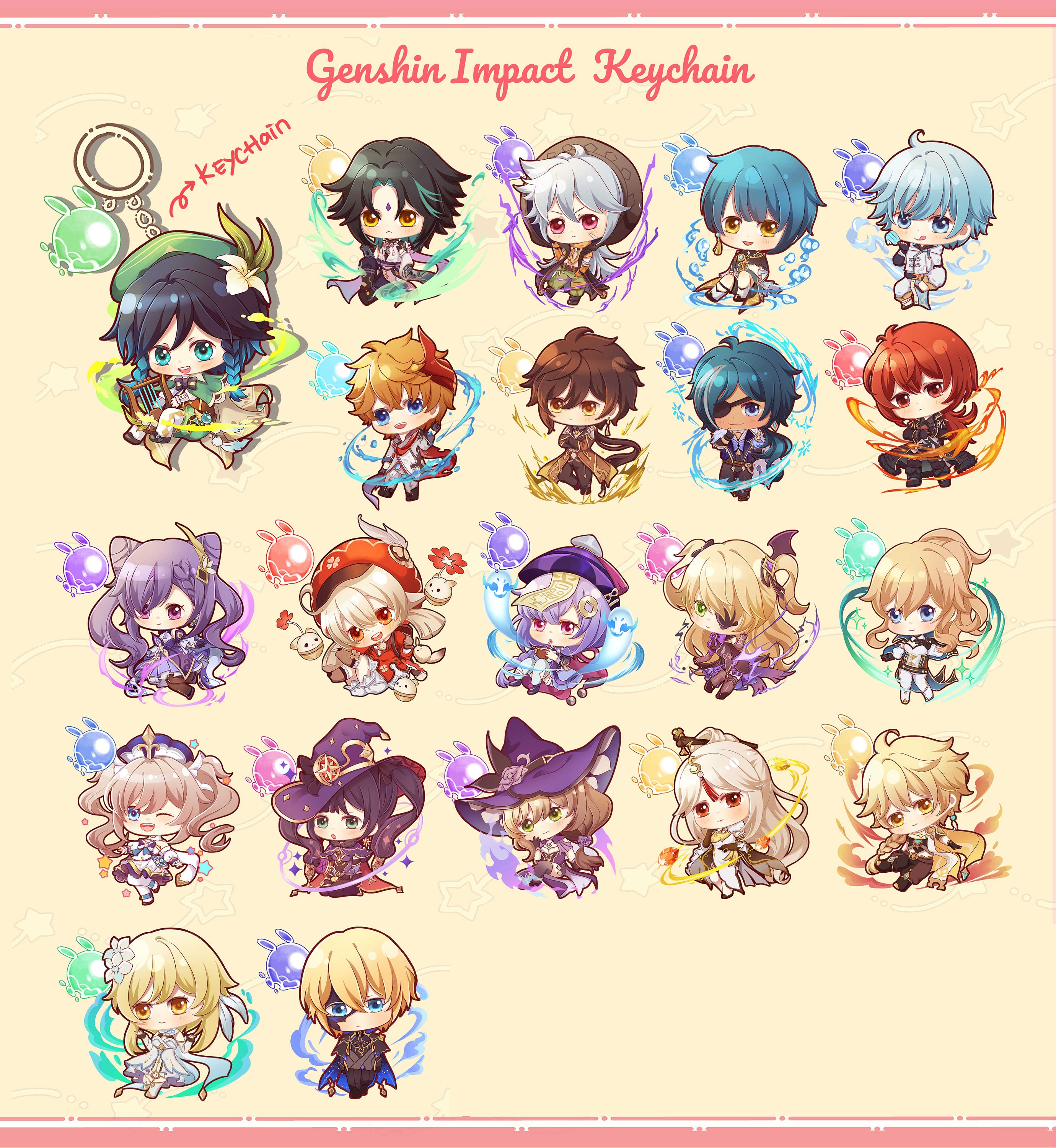 Genshin Impact Acrylic Keychain - Etsy