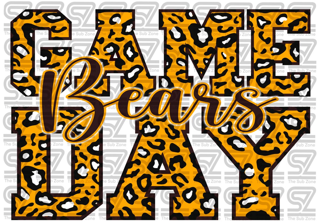 Game Day Bears-gold & Brown PNG for Sublimation - Etsy
