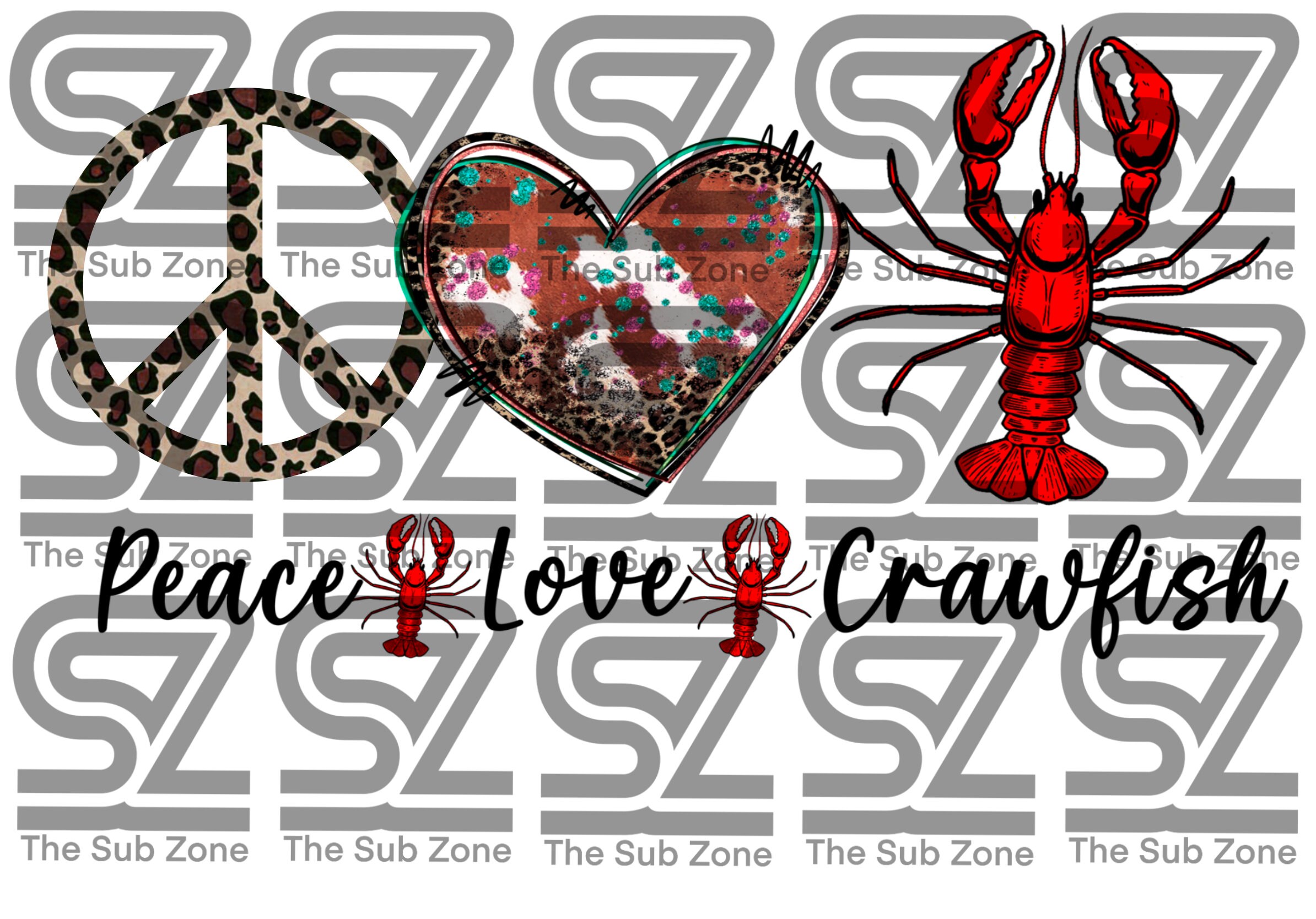 Peace Love Crawfish PNG - Etsy