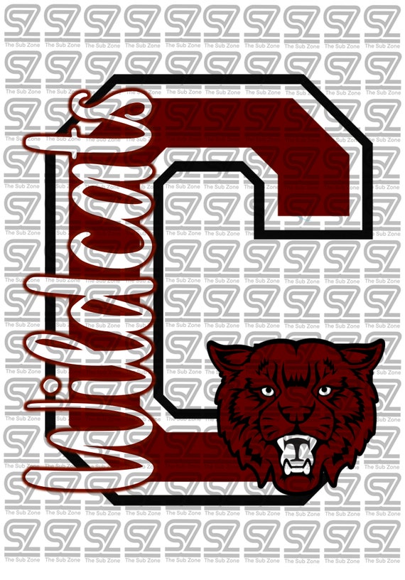 Maroon Wildcat Logo Wildcats Maroon Svg Etsy