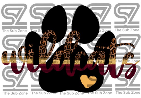 Wildcats Pawprint PNG Back to School / Spirit Shirt / School - Etsy