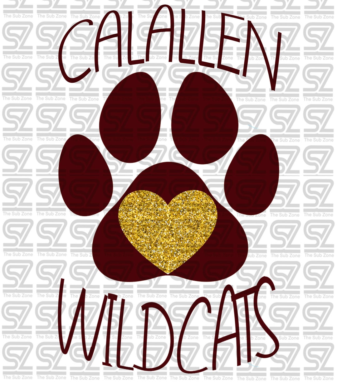 Calallen Wildcats PNG Heart of Gold PNG - Etsy