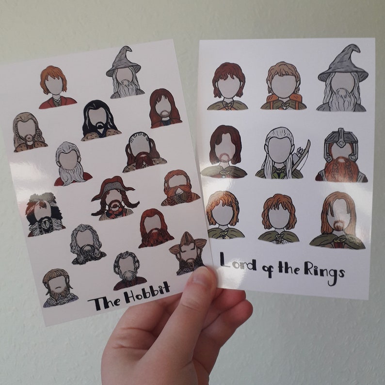 The Hobbit and Lord of the Rings Character Posters 10x15cm - Etsy