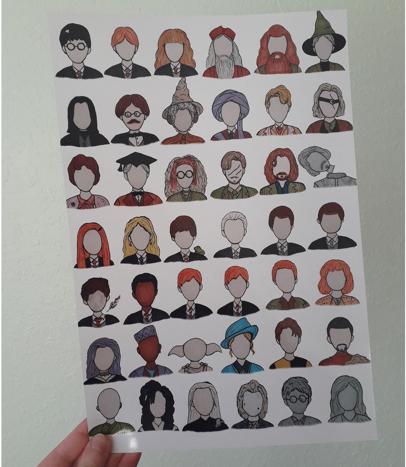 Harry Potter A4 Character Print - Etsy