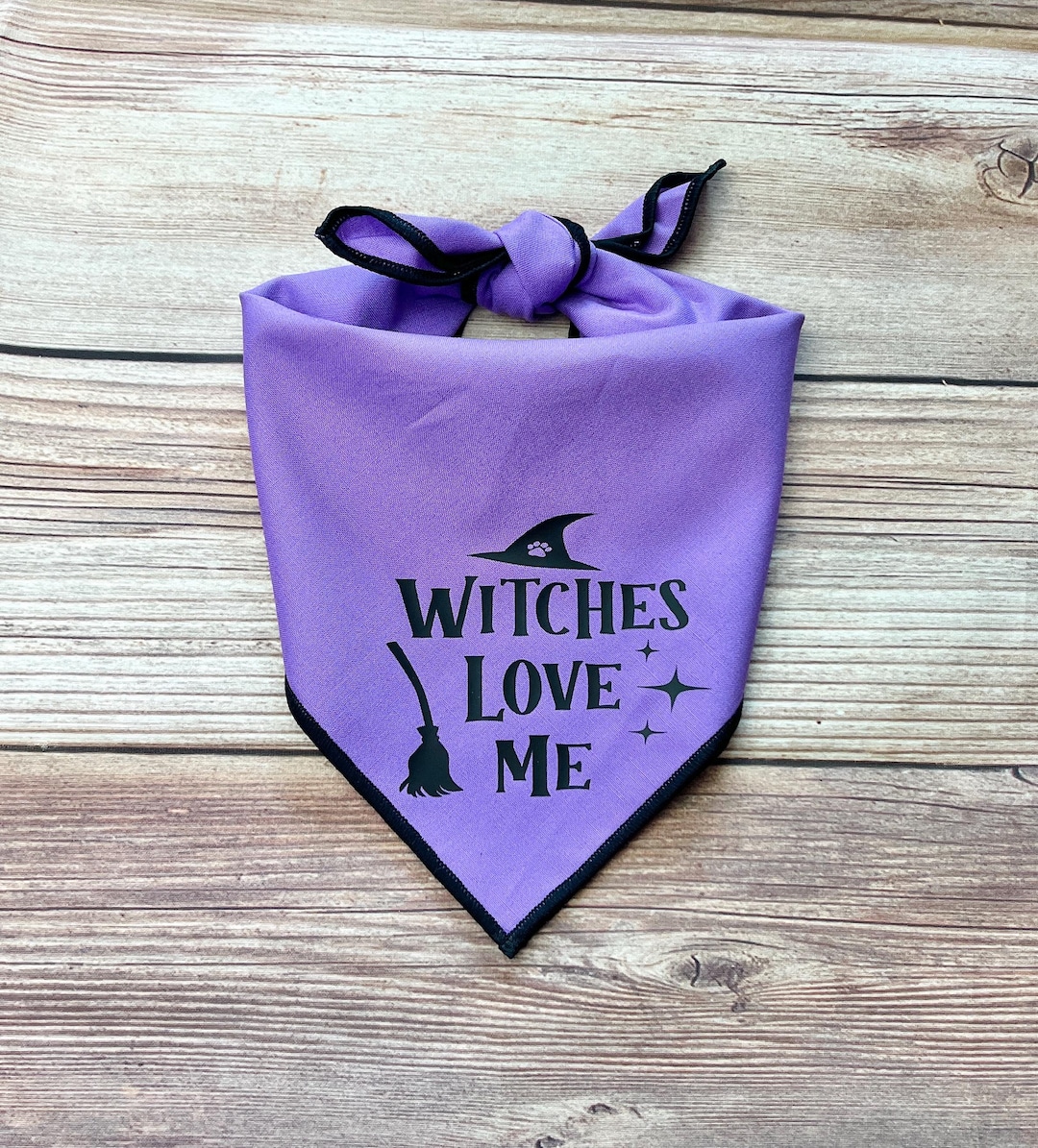 Witches Love Me Tie-on Dog Bandana | Halloween Dog Bandana | Funny ...