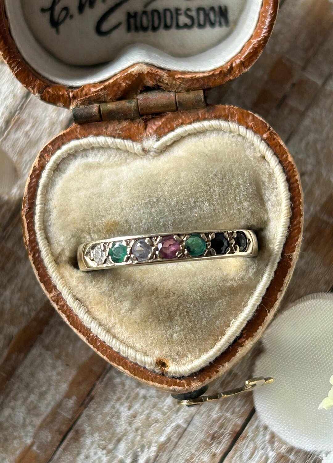 Vintage DEAREST Acrostic Gemstone Ring 9 Carat Yellow Gold 1990, Multi ...