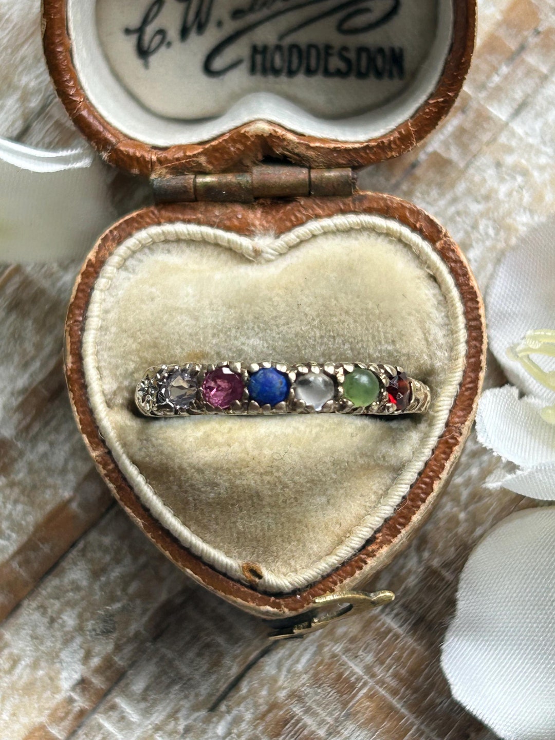Vintage DARLING Multi Gemstone Acrostic Ring 9 Carat Yellow Gold 1990 ...