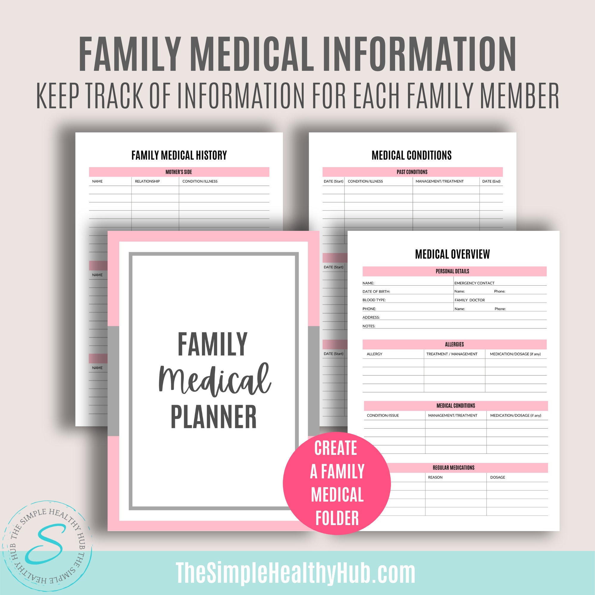 Medical Planner Healthcare Printable Bundle Medical Trackers Doctor ...