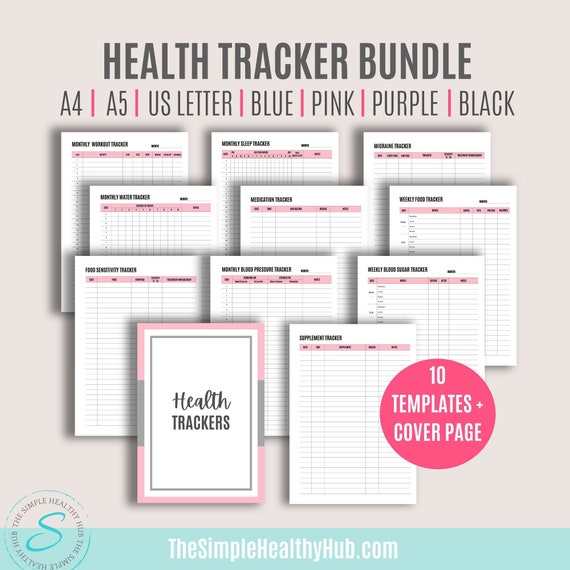 Health Trackers Medical Binder Tracker Planner Inserts - Etsy