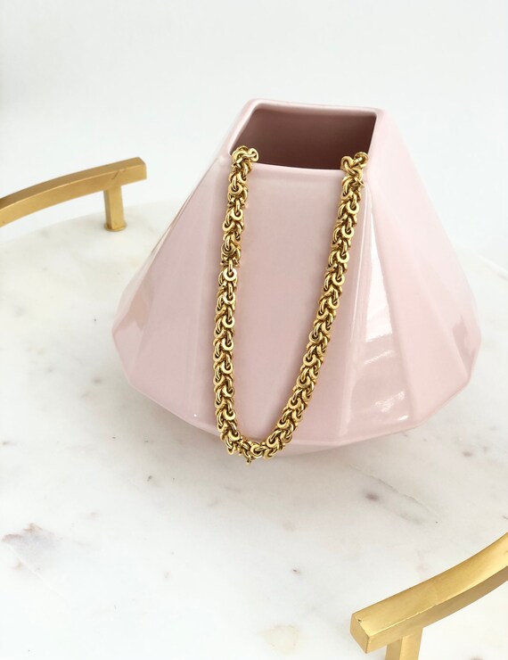 PD Vintage Gold Plated Chunky Chain Necklace | Etsy