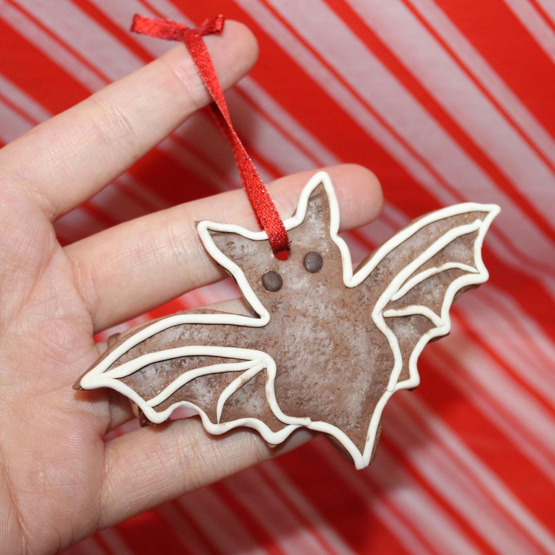 Bat Christmas Gingerbread Decoration/ Ornament, Christmas Gifts - Etsy