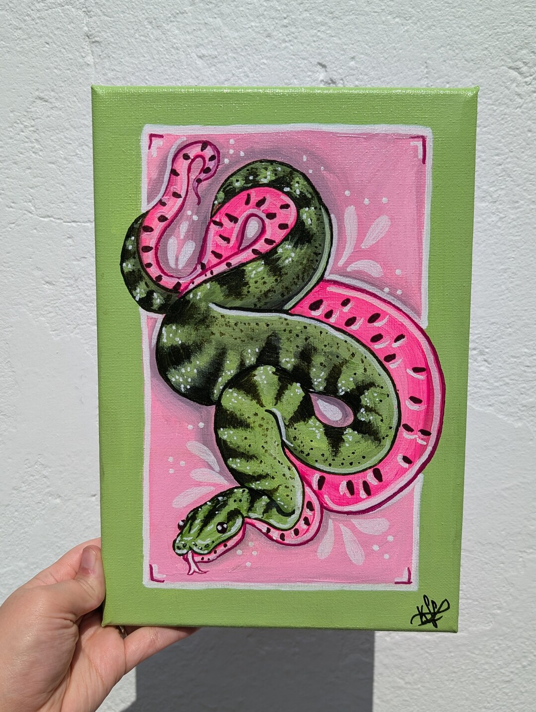 Small Watermelon Snake Original Painting - Etsy