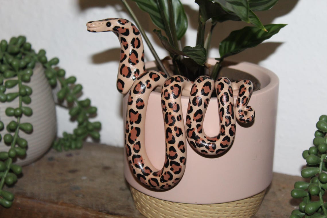 Brown Leopard Print Snake Plant Pal - Etsy