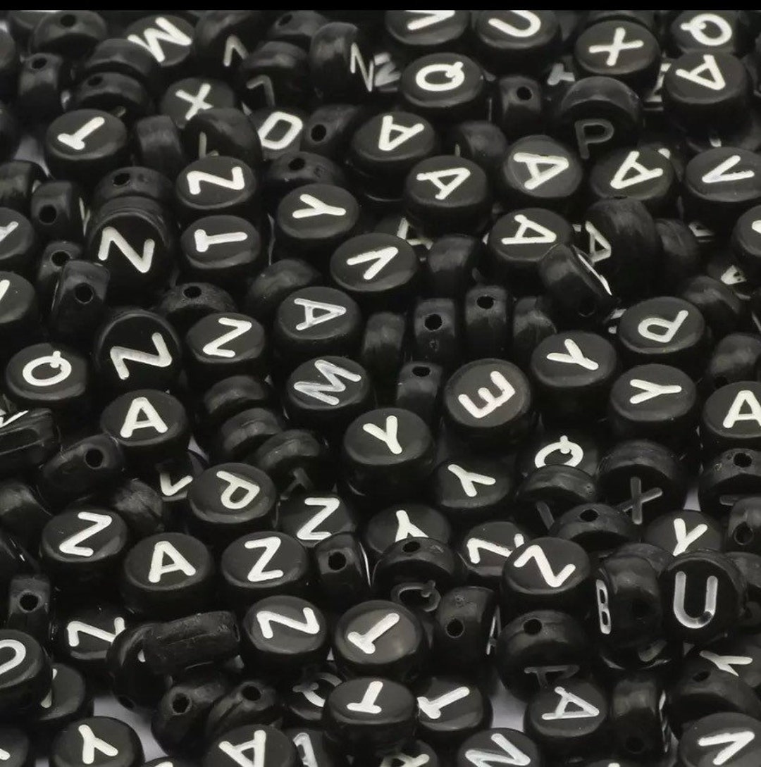 100 Alphabet Letter Beads, 6mm Letter Beads, Acrylic Letter Beads ...