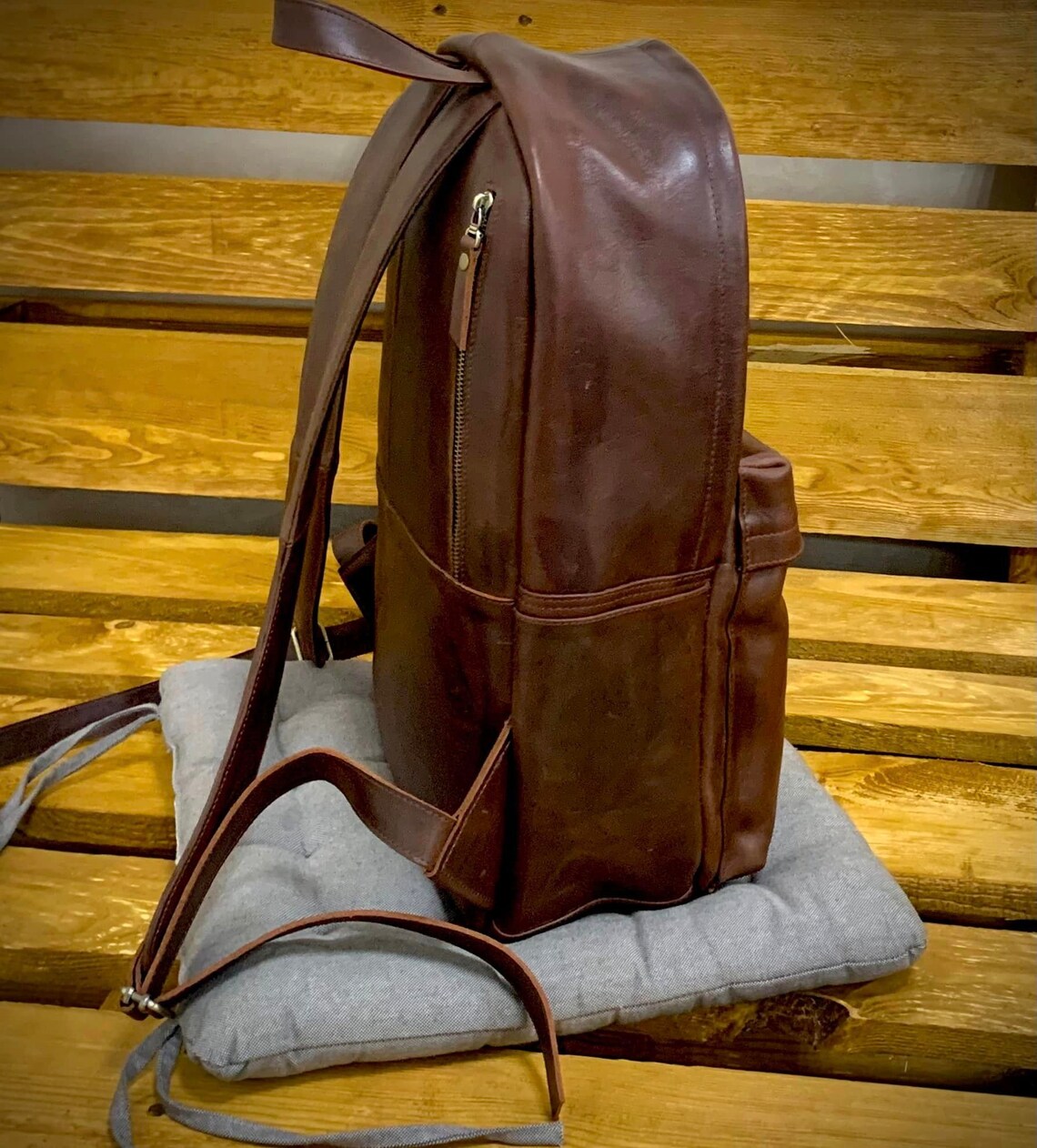 Leather Backpack Laptop Bag Knapsack Rucksackcustomized for - Etsy